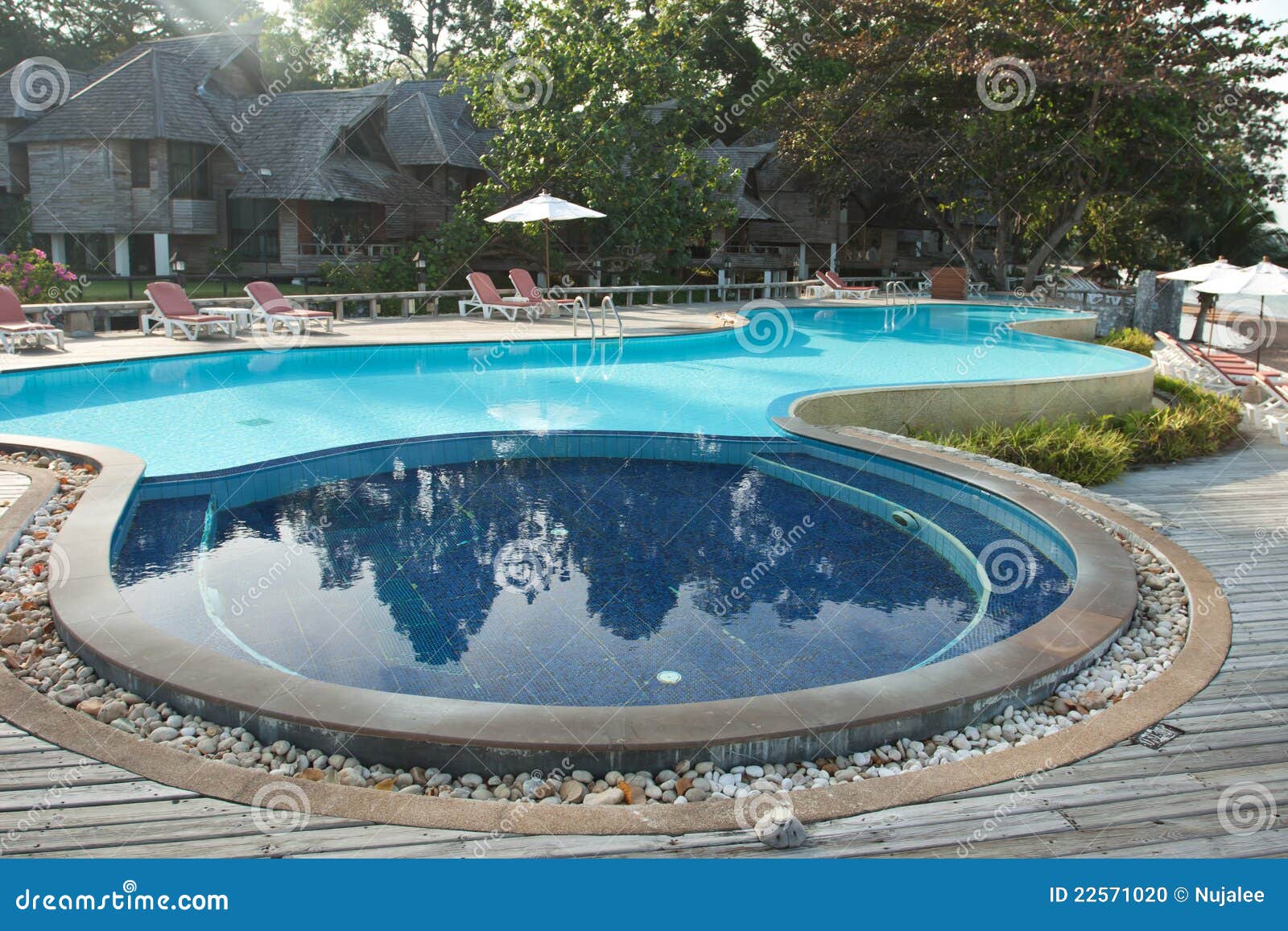 Swimming Pool at Beach Front Stock Photo - Image of decoration ...