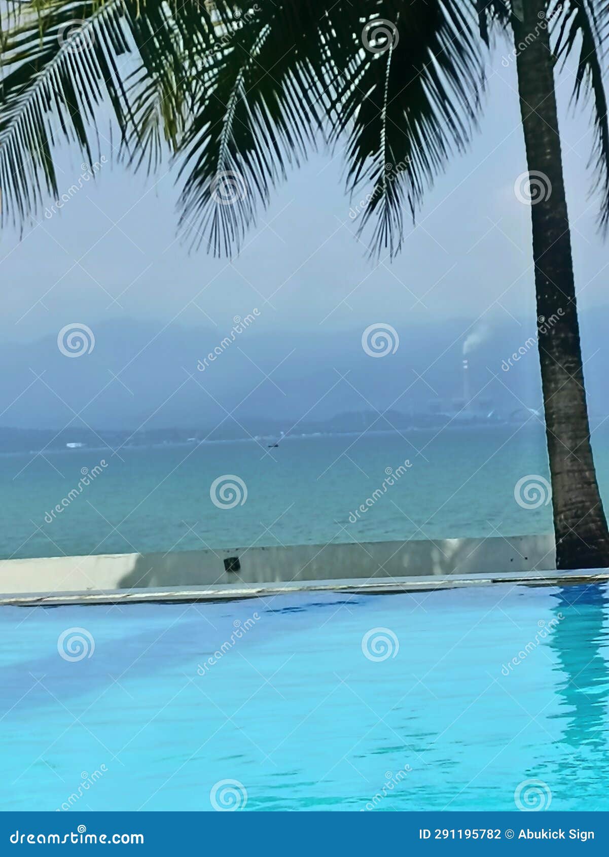 Swimming Pool with Beach Views Behind it Stock Photo - Image of island ...