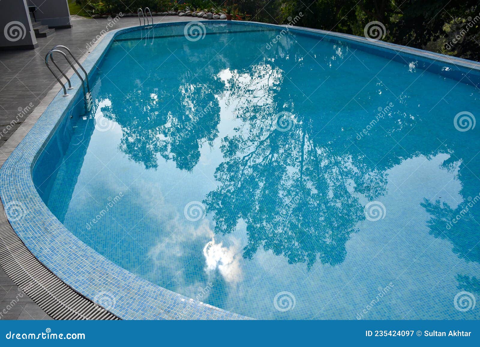 Swimming Pool with Blue and Clear Water Stock Image - Image of clear ...