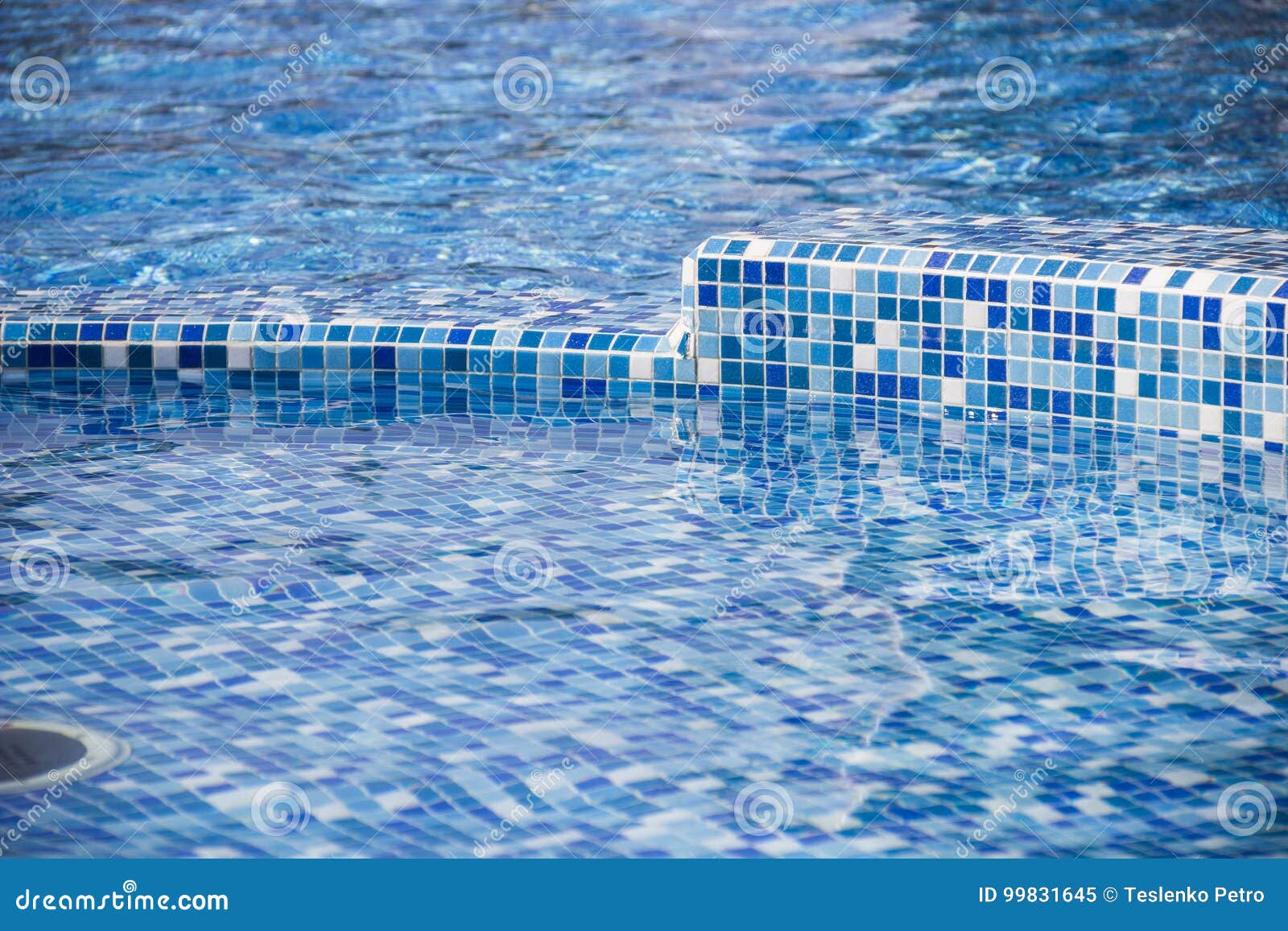 Swimming Pool with Blue Mosaic Stock Image - Image of swimming, bath ...