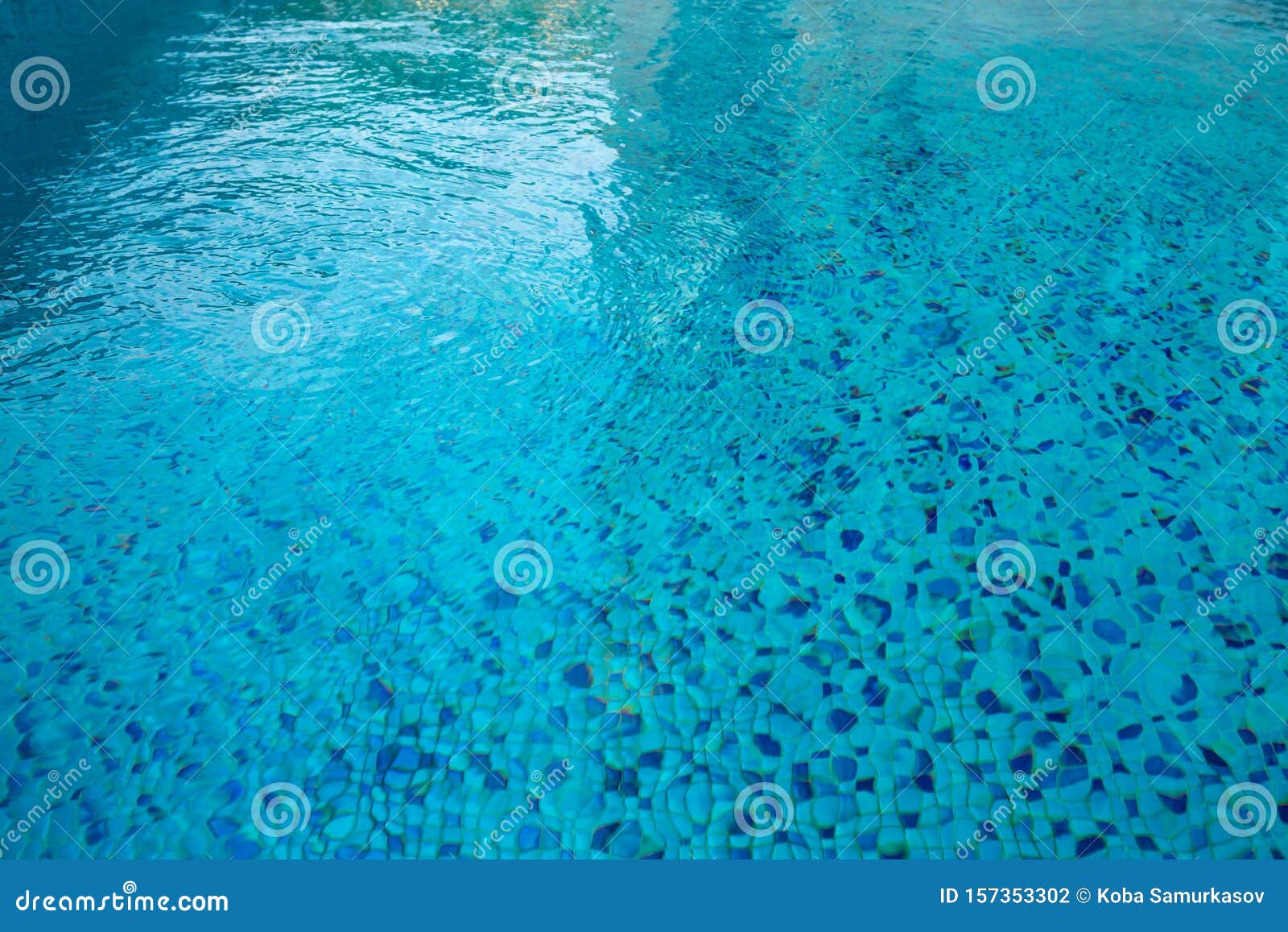 Swimming Pool Blue Mosaic Rock Bottom. Texture Stock Photo - Image of ...