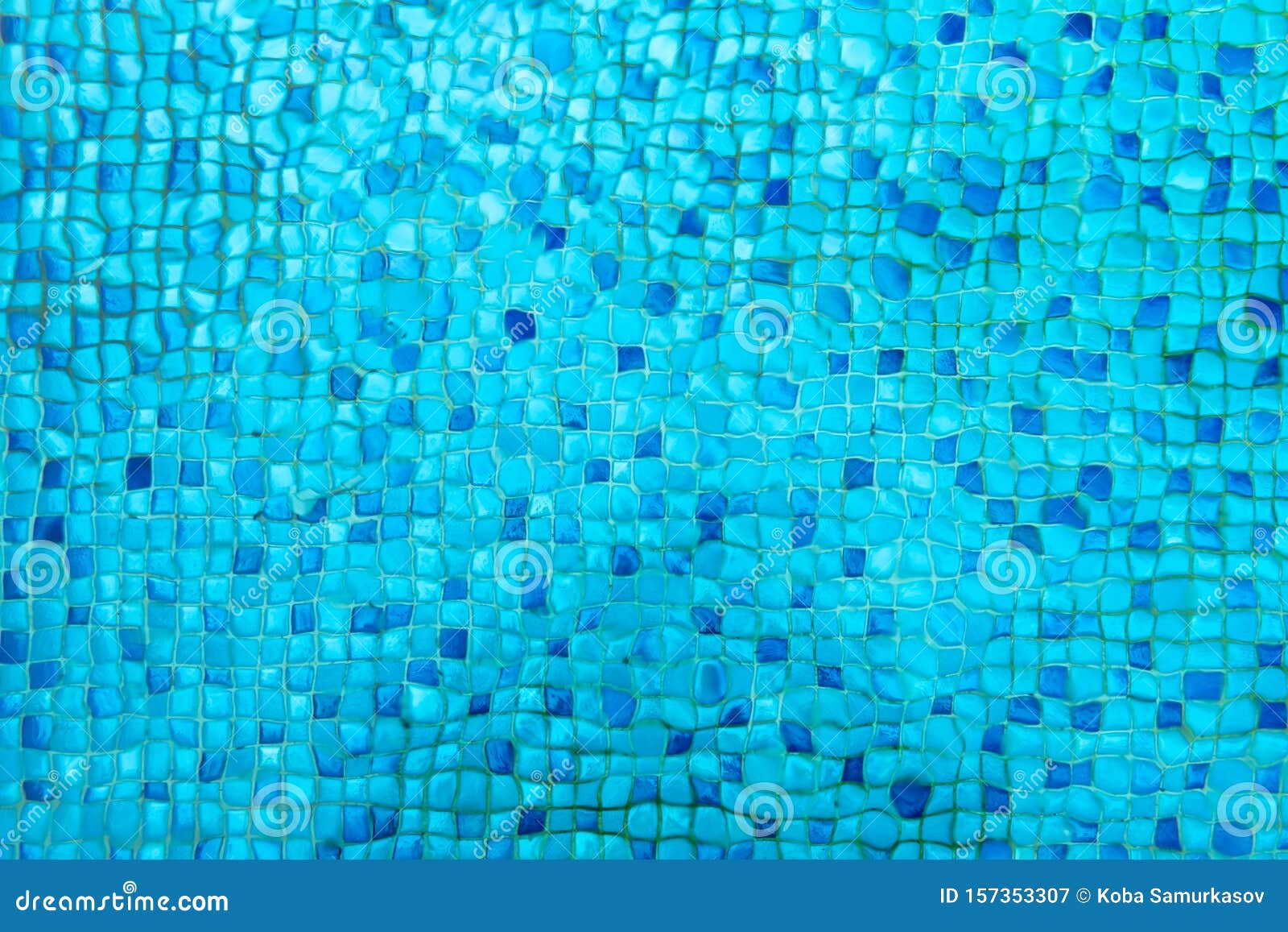Swimming Pool Blue Mosaic Rock Bottom. Texture Stock Image - Image of ...