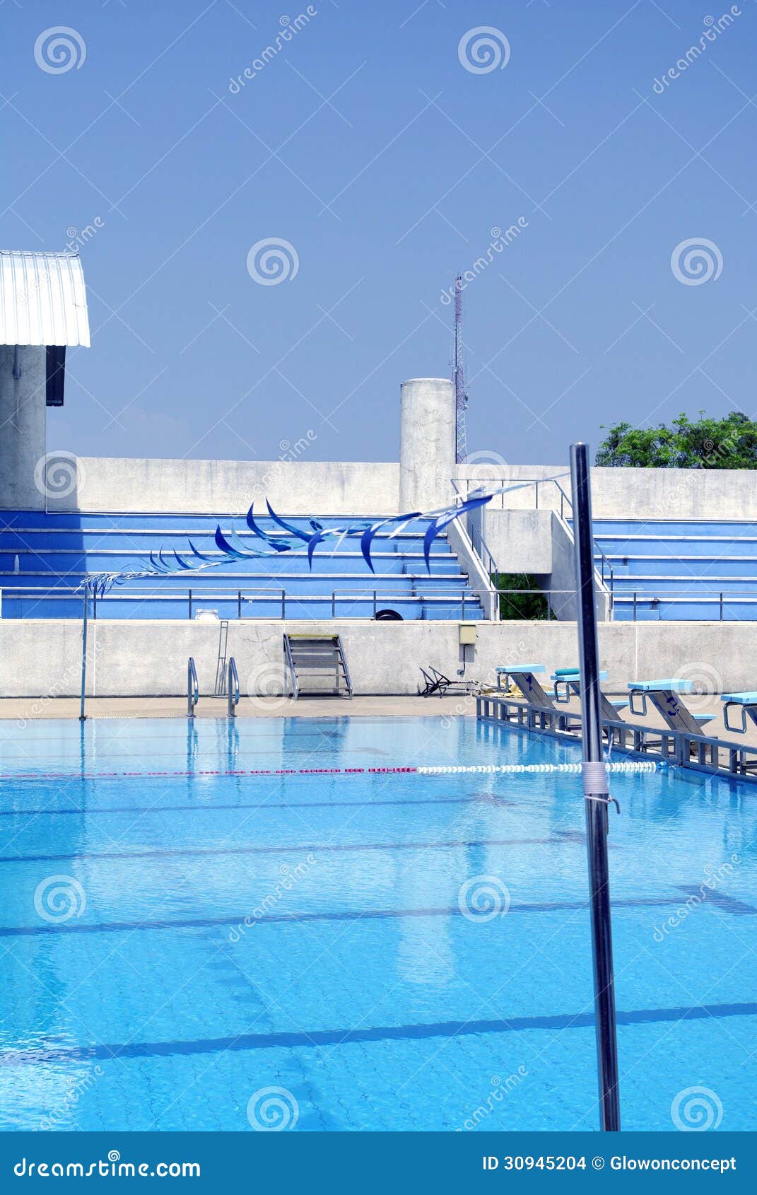 Swimming pool in blue sky stock photo. Image of diver - 30945204