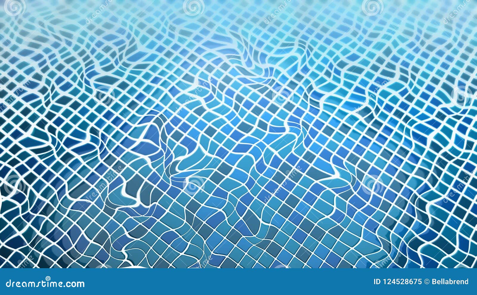 Swimming Pool Blue Tiles Background Convergent Perspective with Depth ...
