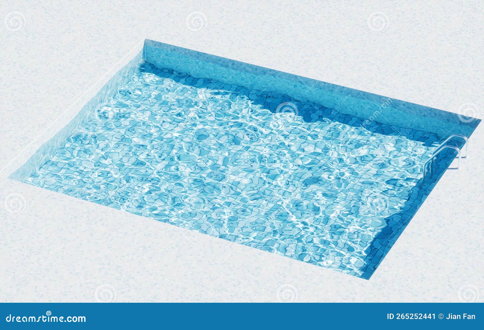 Swimming Pool with Blue Water Inside, 3d Rendering Stock Illustration ...