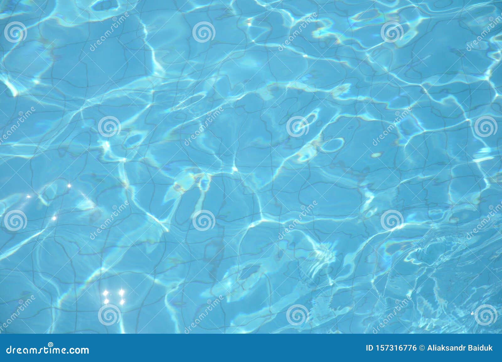 Swimming Pool Bottom Caustics Ripple and Flow with Waves Background ...