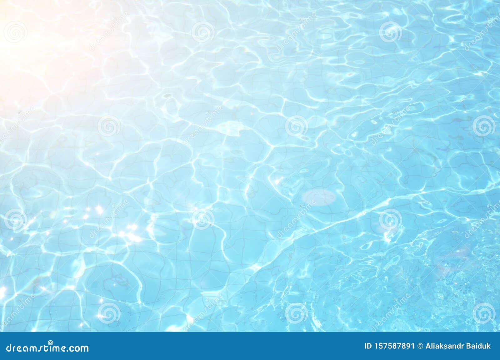 Swimming Pool Bottom Caustics Ripple and Flow with Waves Background ...