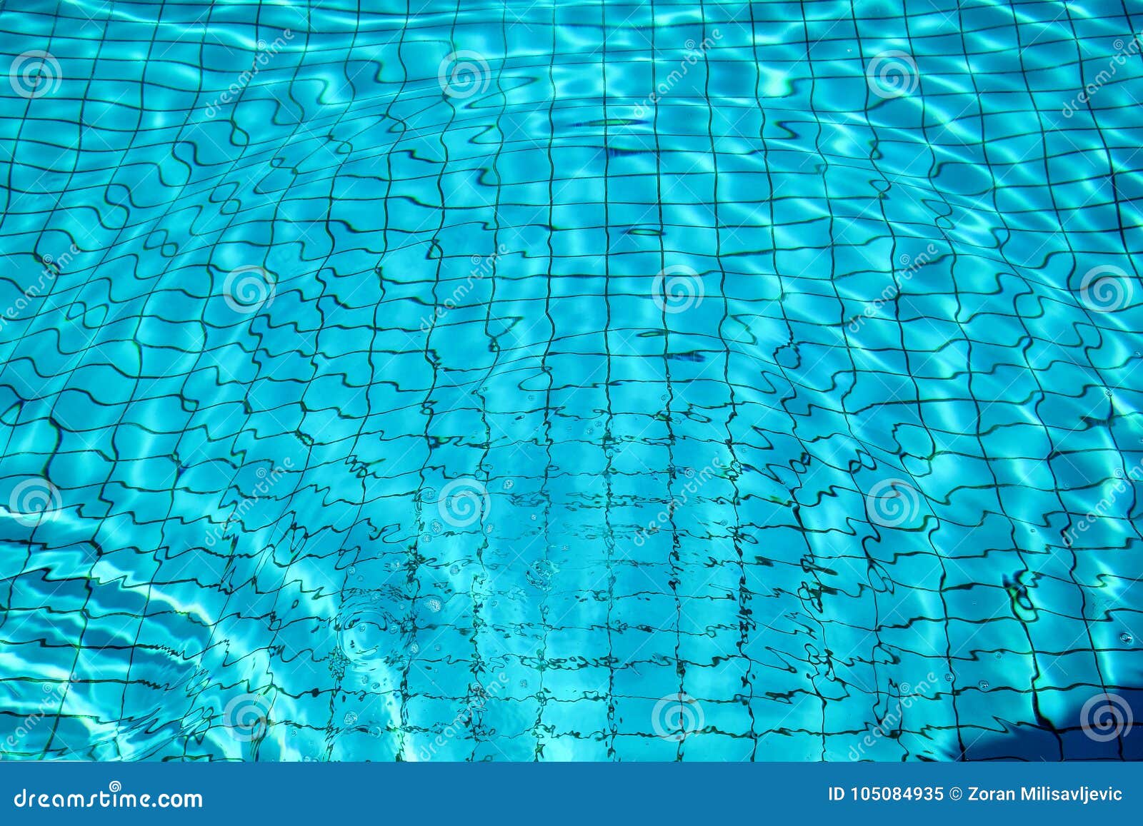 Swimming Pool Bottom Caustics Ripple and Flow with Waves. Stock Image ...