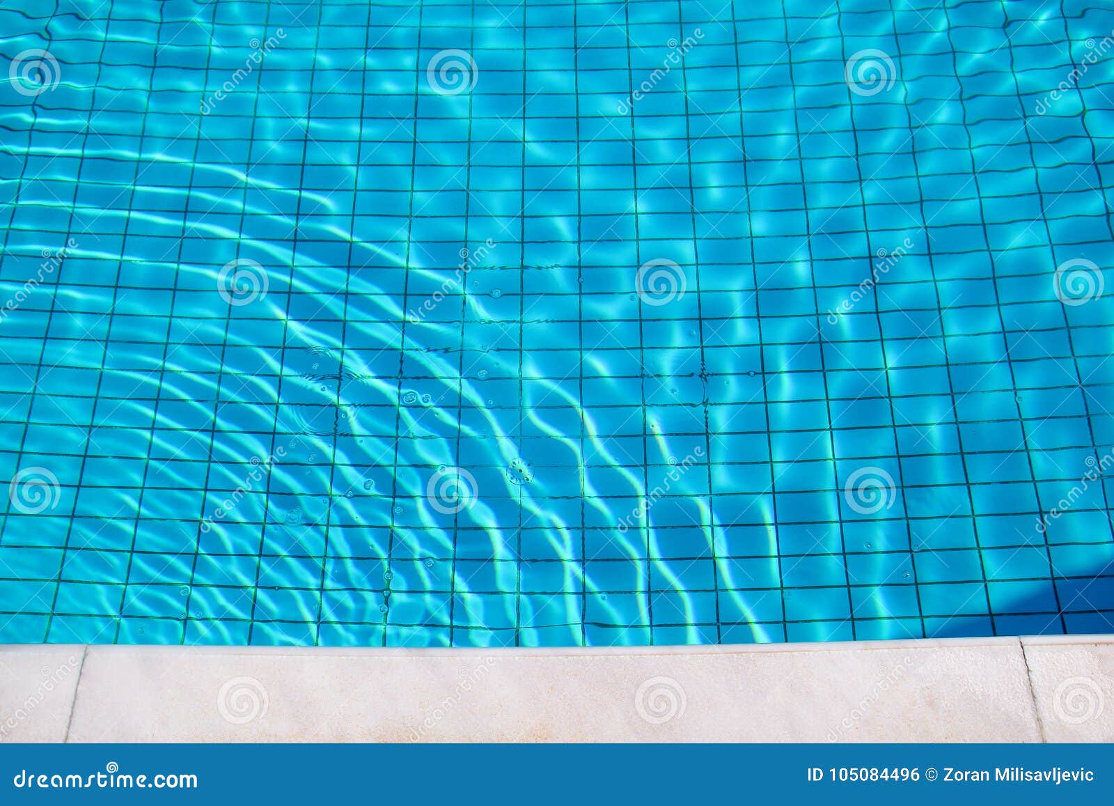 Swimming Pool Bottom Caustics Ripple and Flow with Waves. Stock Photo ...