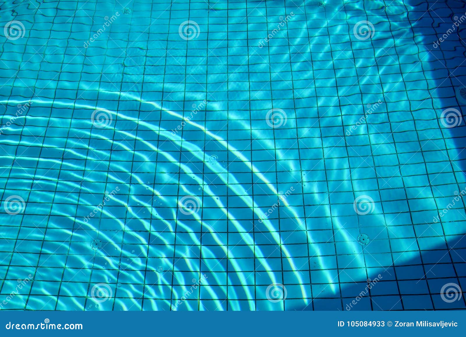 Swimming Pool Bottom Caustics Ripple and Flow with Waves. Stock Image ...