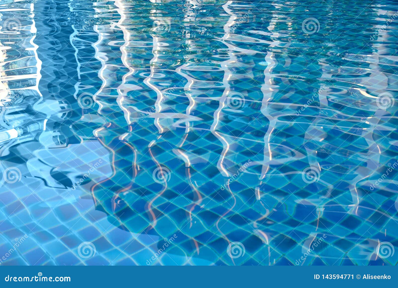 Swimming Pool Bottom with Clear Water Surface Textured Background Stock ...