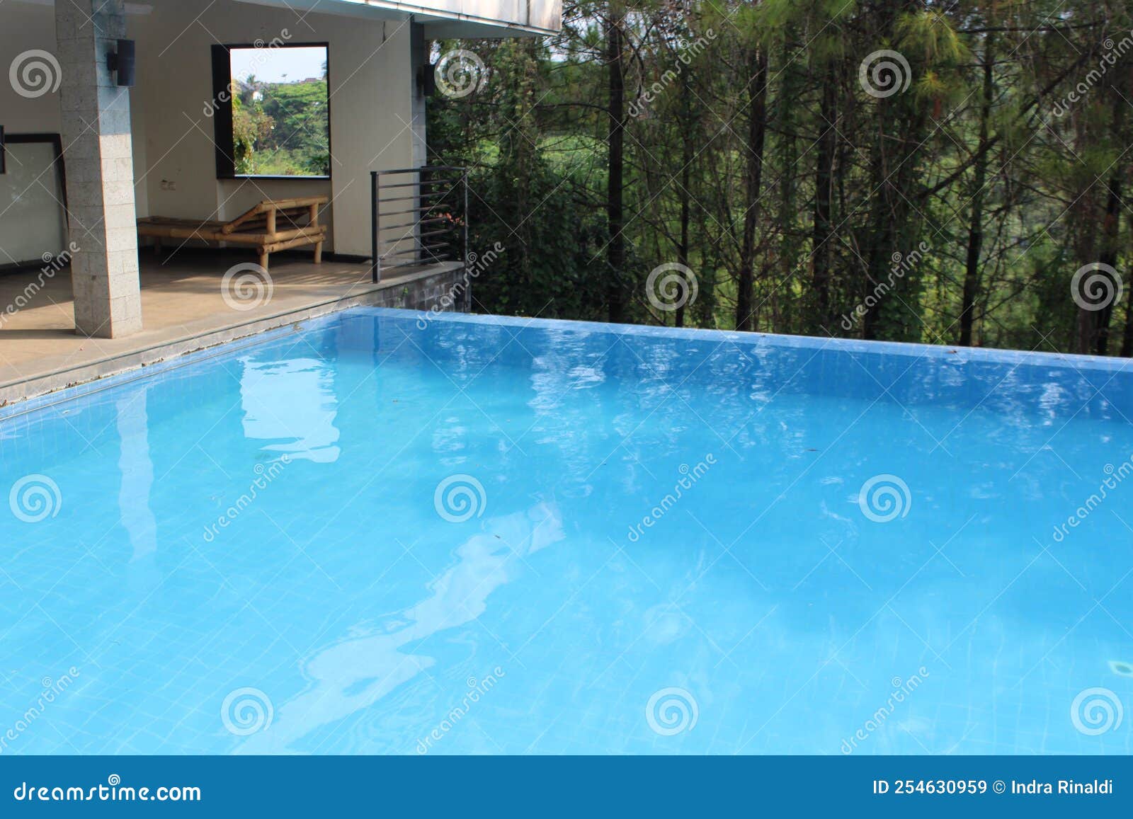 A Swimming Pool on a Bright Day Stock Image - Image of backyard ...