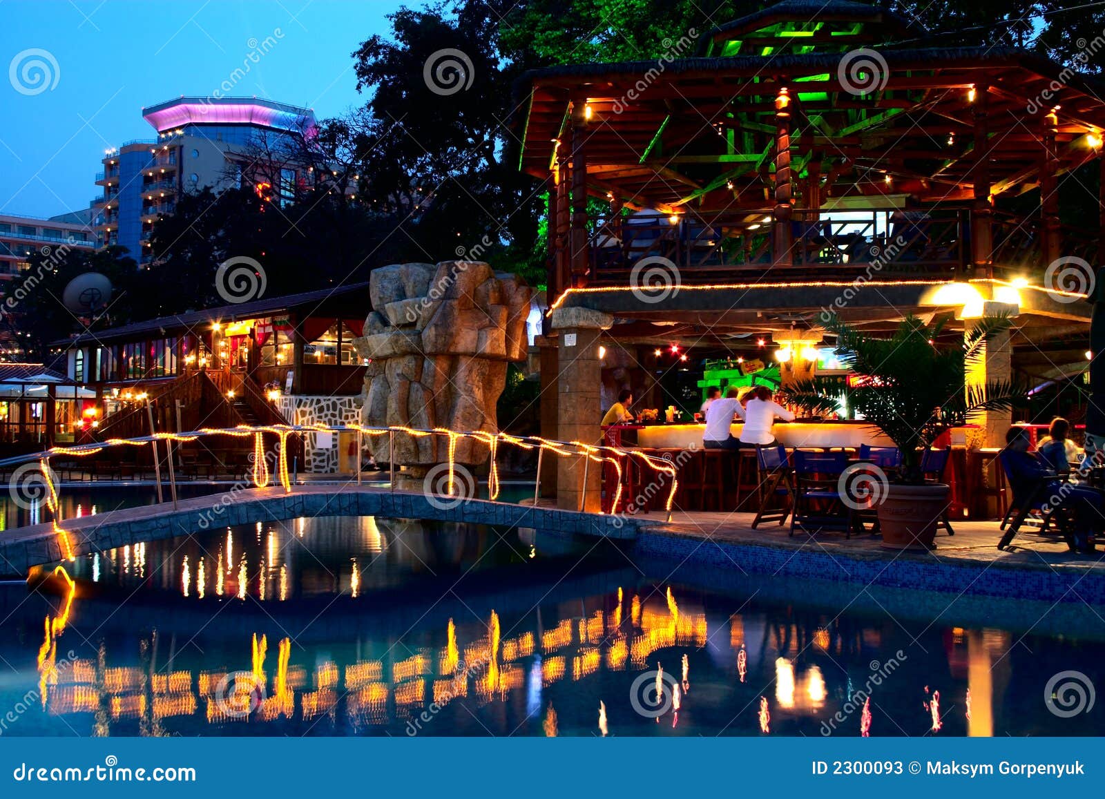 Pool And Cafe On Maldives Beach Royalty-Free Stock Photography ...