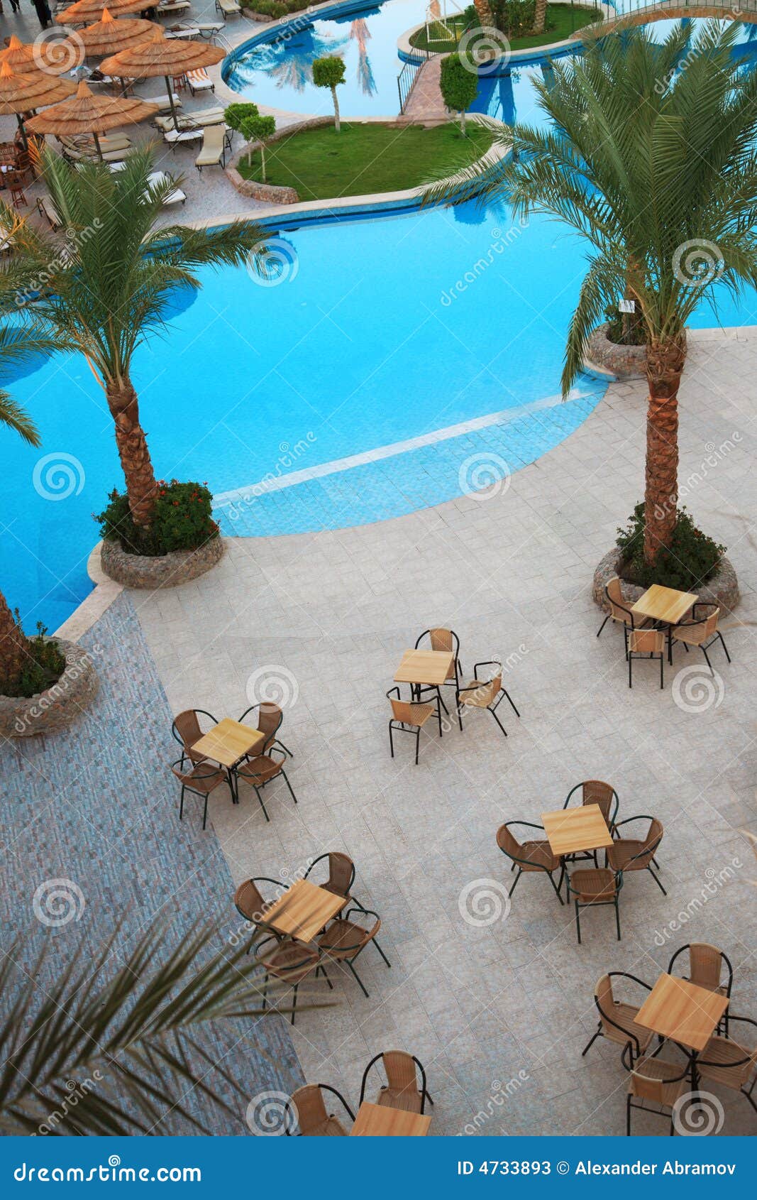 Swimming pool with cafe stock image. Image of destinations - 4733893