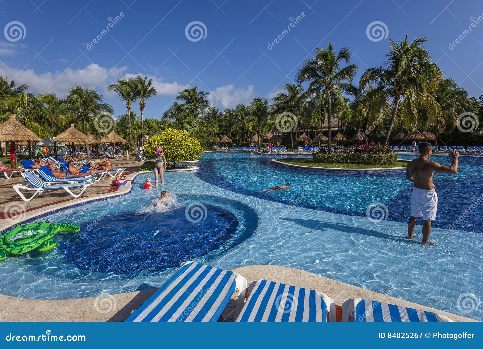 Swimming Pool in Cancun, Riviera Maya, Mexico Editorial Photography ...