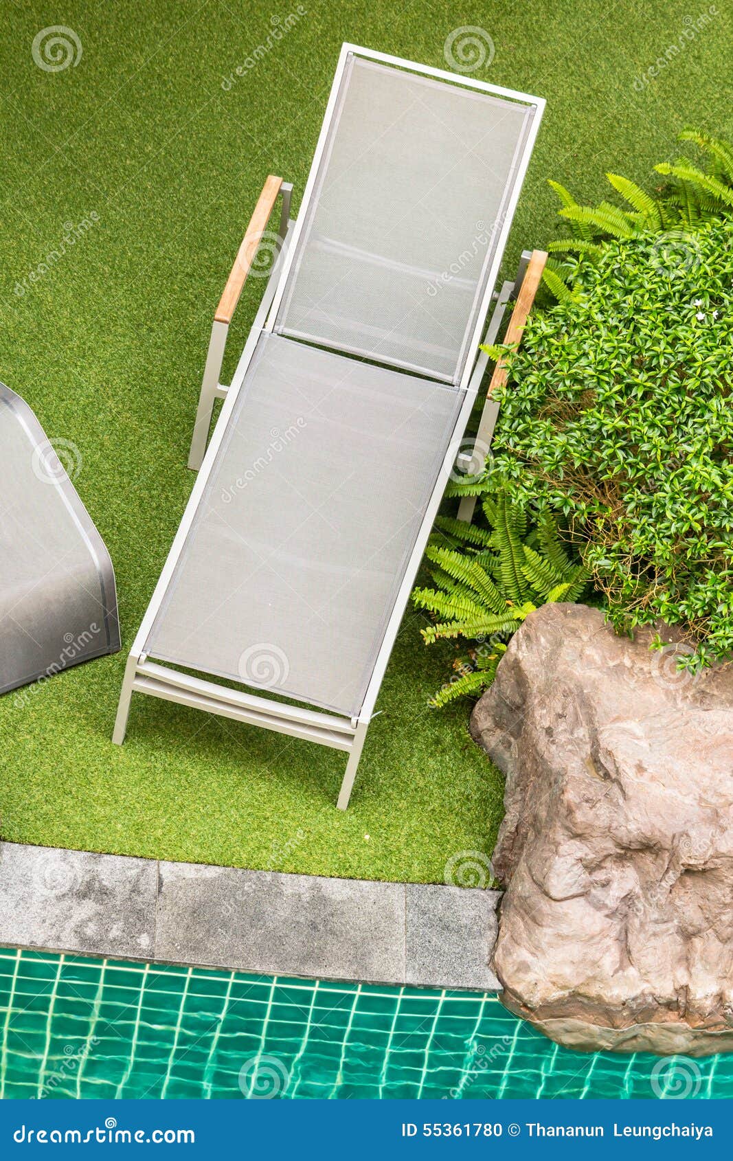 Swimming pool chair. stock photo. Image of front, coconut - 55361780