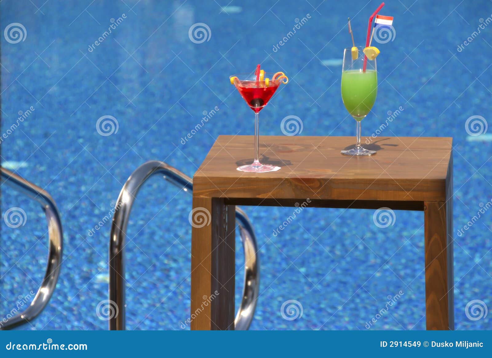 Swimming Pool and Cocktail 2 Stock Image - Image of pool, blue: 2914549