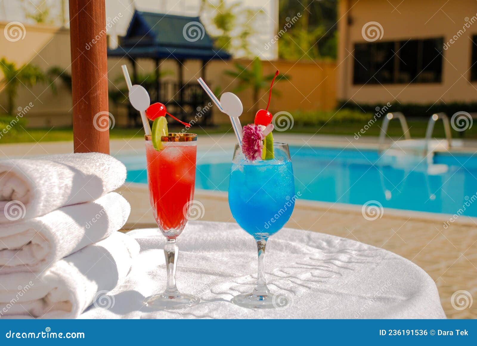 Swimming Pool with Cocktail Stock Photo - Image of beverage, leisure ...