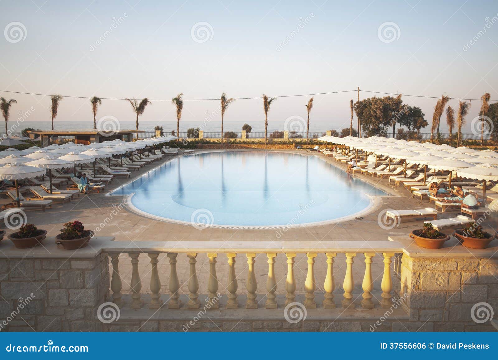 Swimming pool in Crete stock photo. Image of crete, relaxation - 37556606