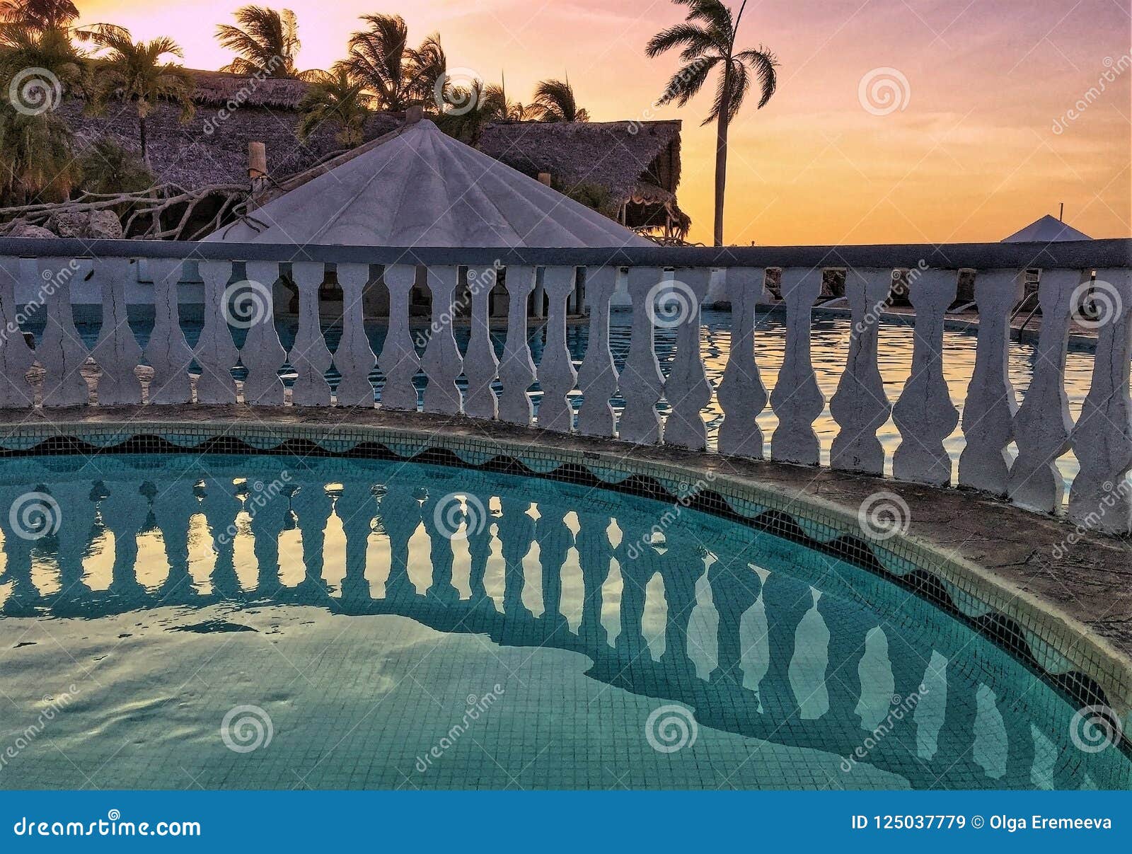 Swimming Pool at Cuban Resort Stock Image - Image of reflection ...