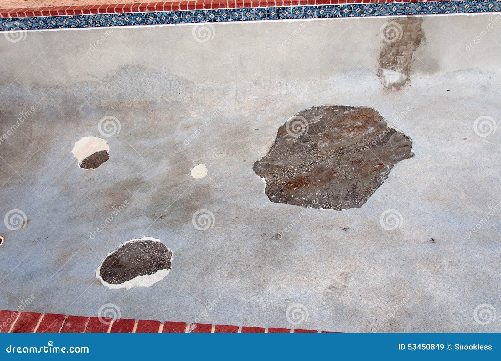 Swimming Pool Damage stock image. Image of handyman, empty - 53450849