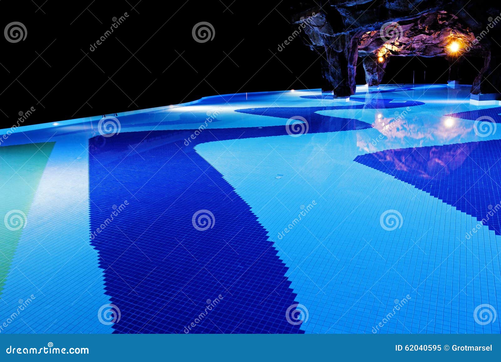 Swimming pool in darkness. stock image. Image of clean - 62040595