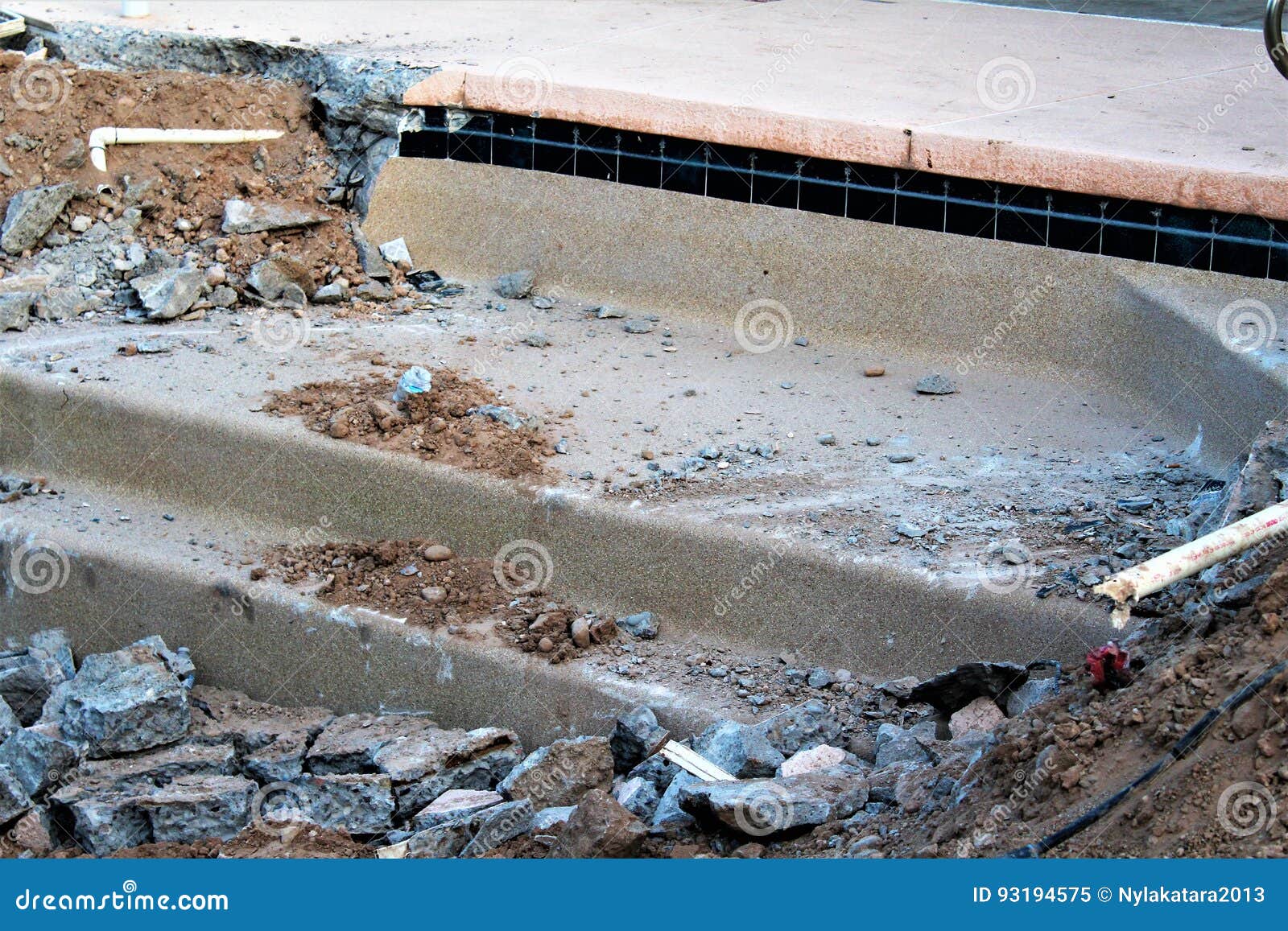 Swimming pool demolition stock image. Image of home, maintenance - 93194575