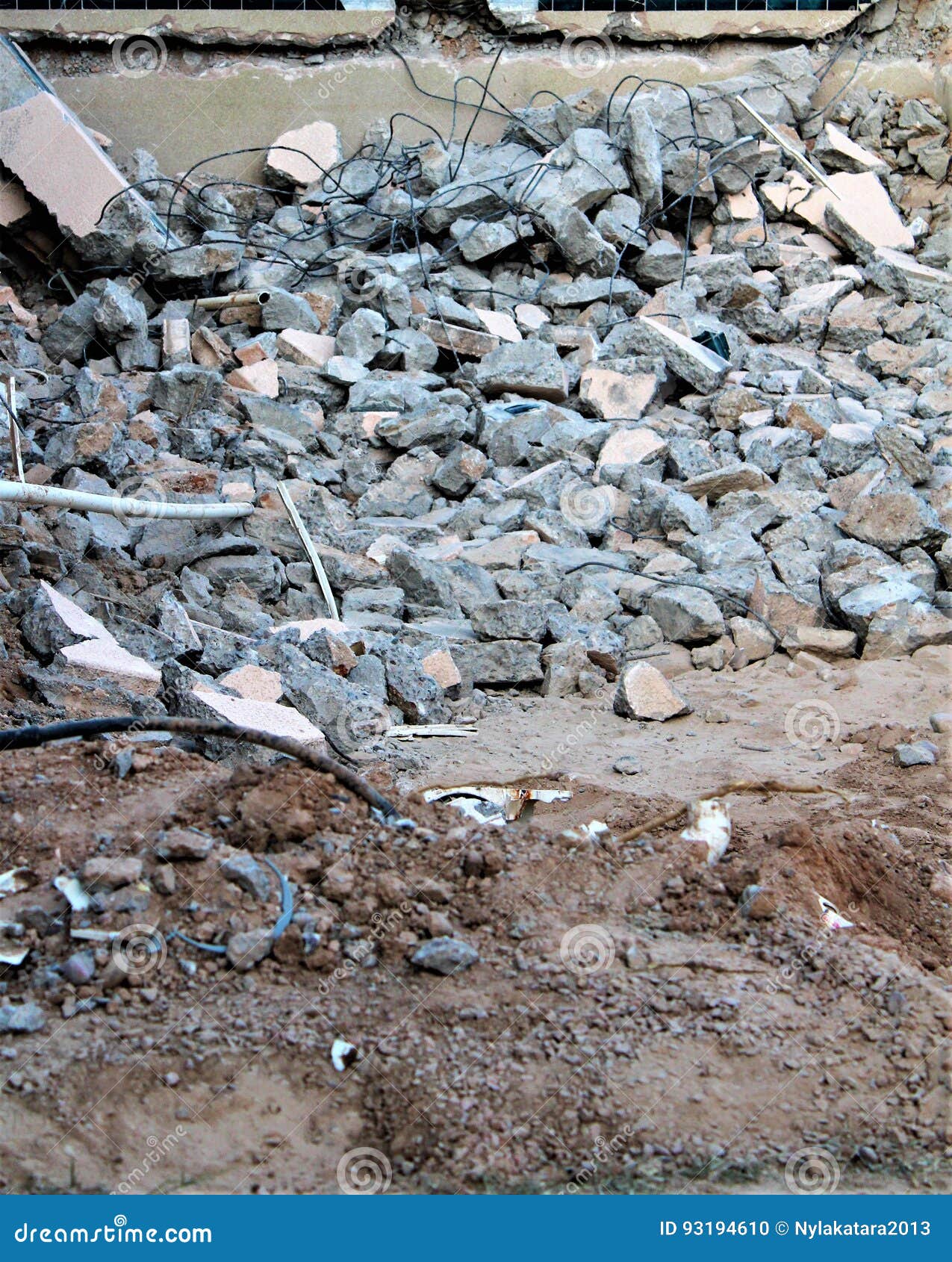 Swimming pool demolition stock photo. Image of materials - 93194610