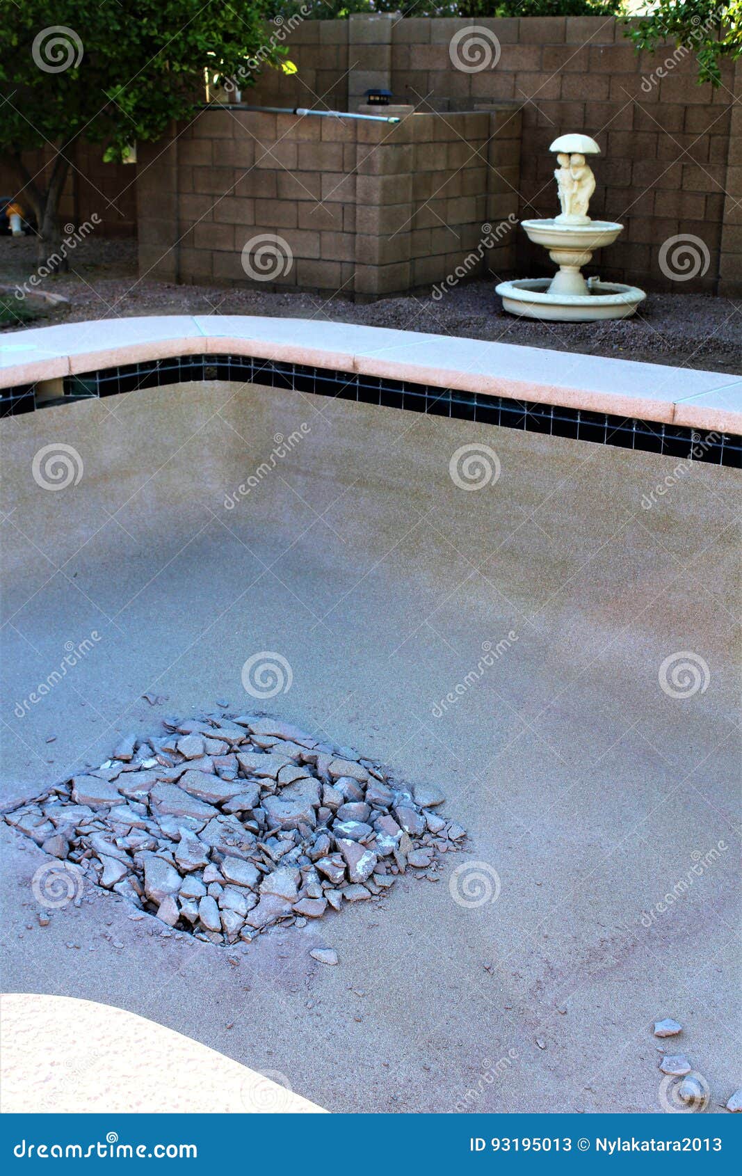 Swimming pool demolition stock image. Image of eliminating - 93195013