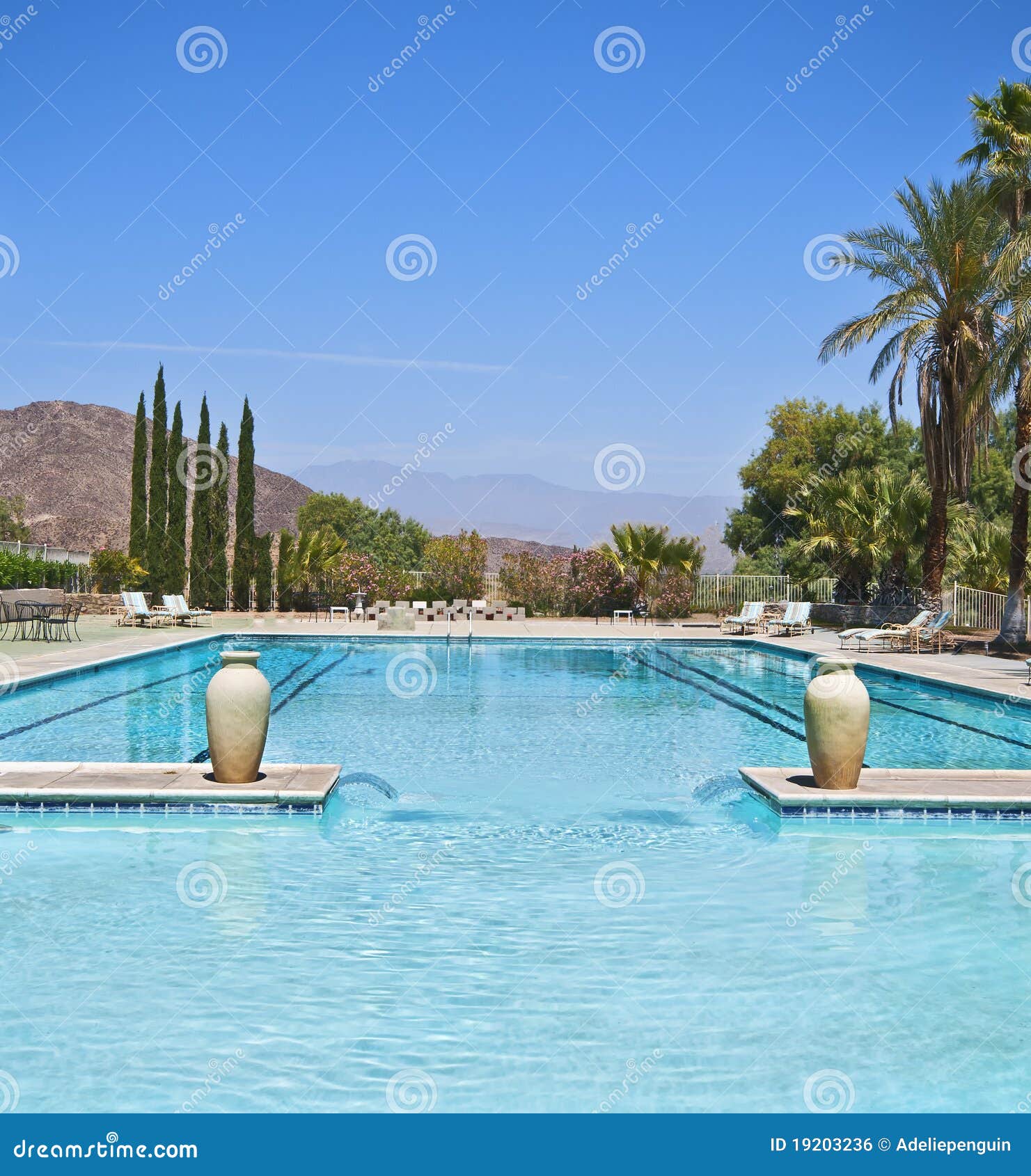 Swimming Pool in the Desert Stock Photo - Image of cool, blue: 19203236