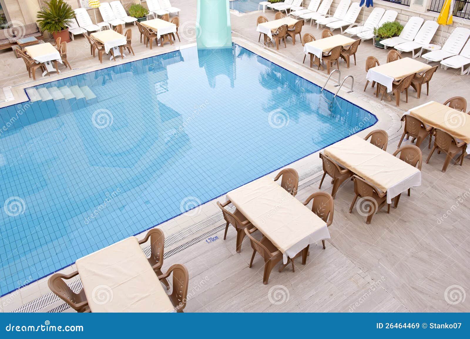 Swimming Pool and Dining Area Stock Image - Image of estate, outdoors ...