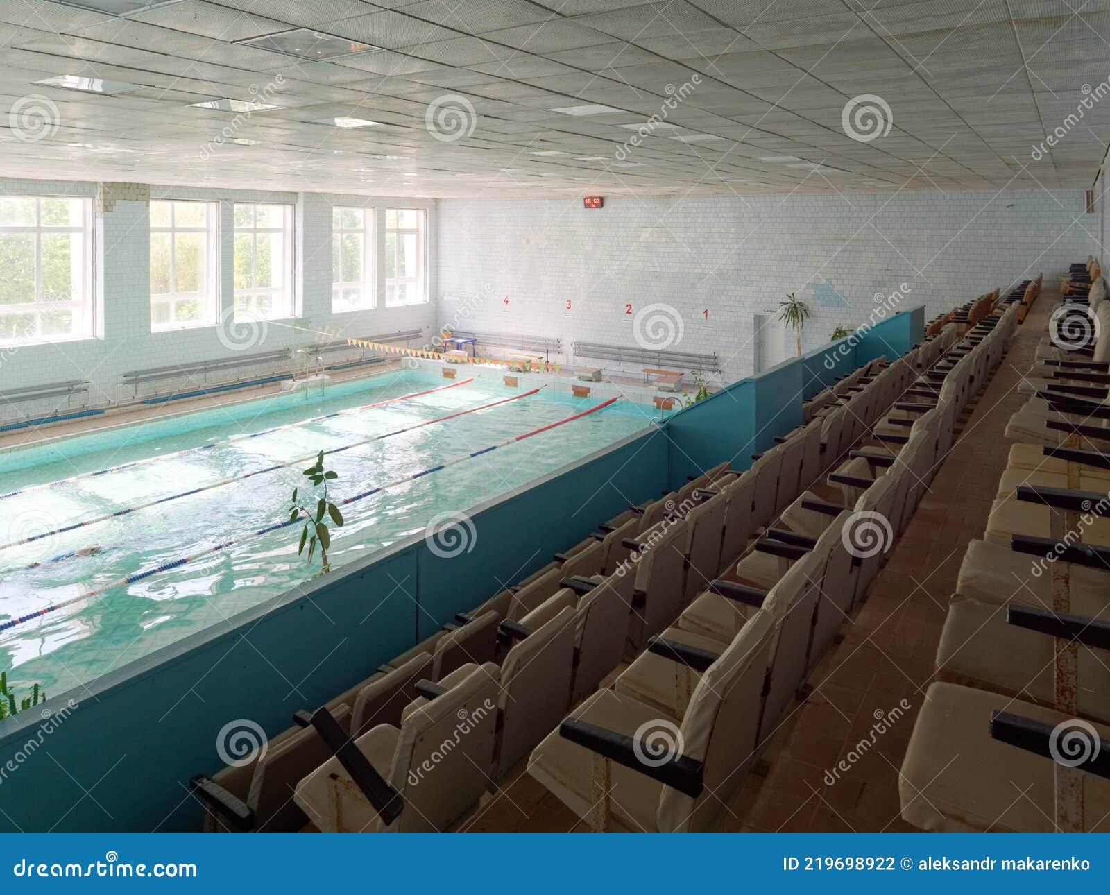 Swimming Pool Distance 25 Meters with 5 Lanes Stock Photo - Image of ...