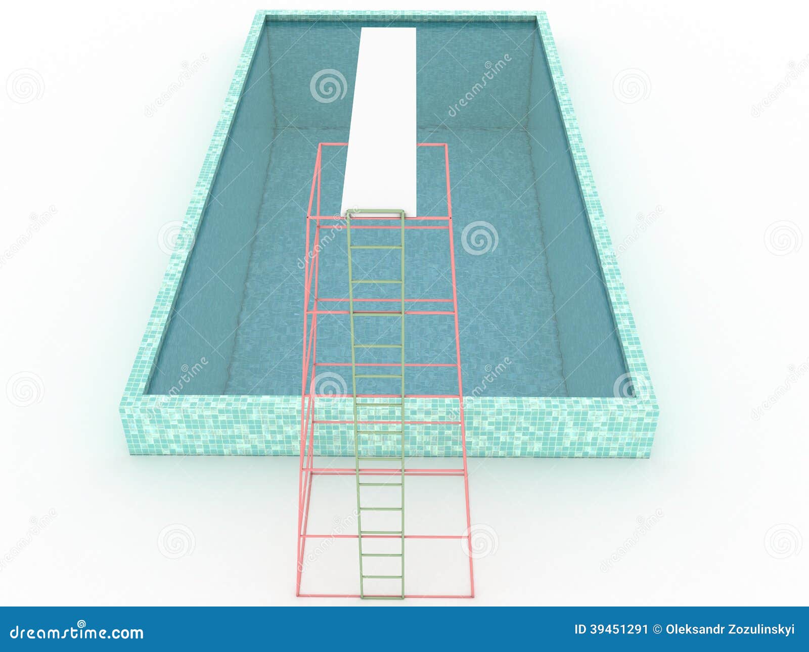 Swimming Pool with Diving Board #5 Stock Illustration - Illustration of ...