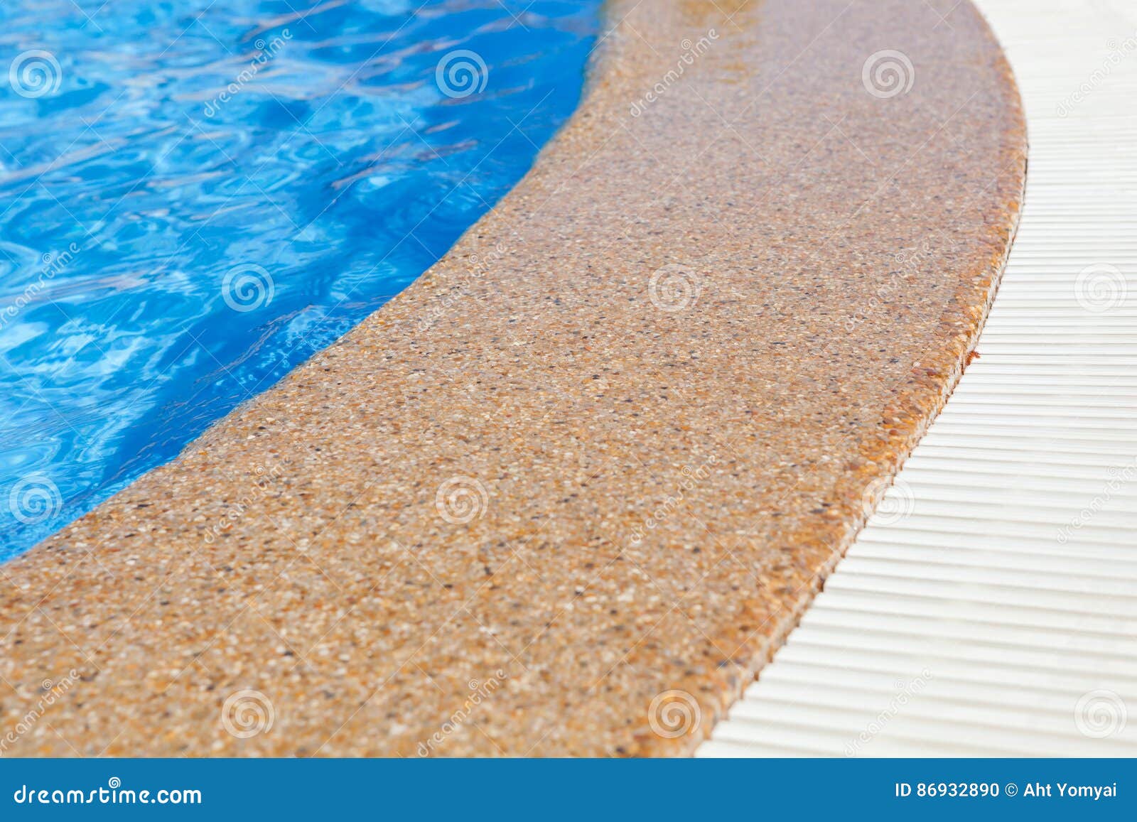 Swimming Pool Edge with Drainage Ditch Stock Photo - Image of cement ...