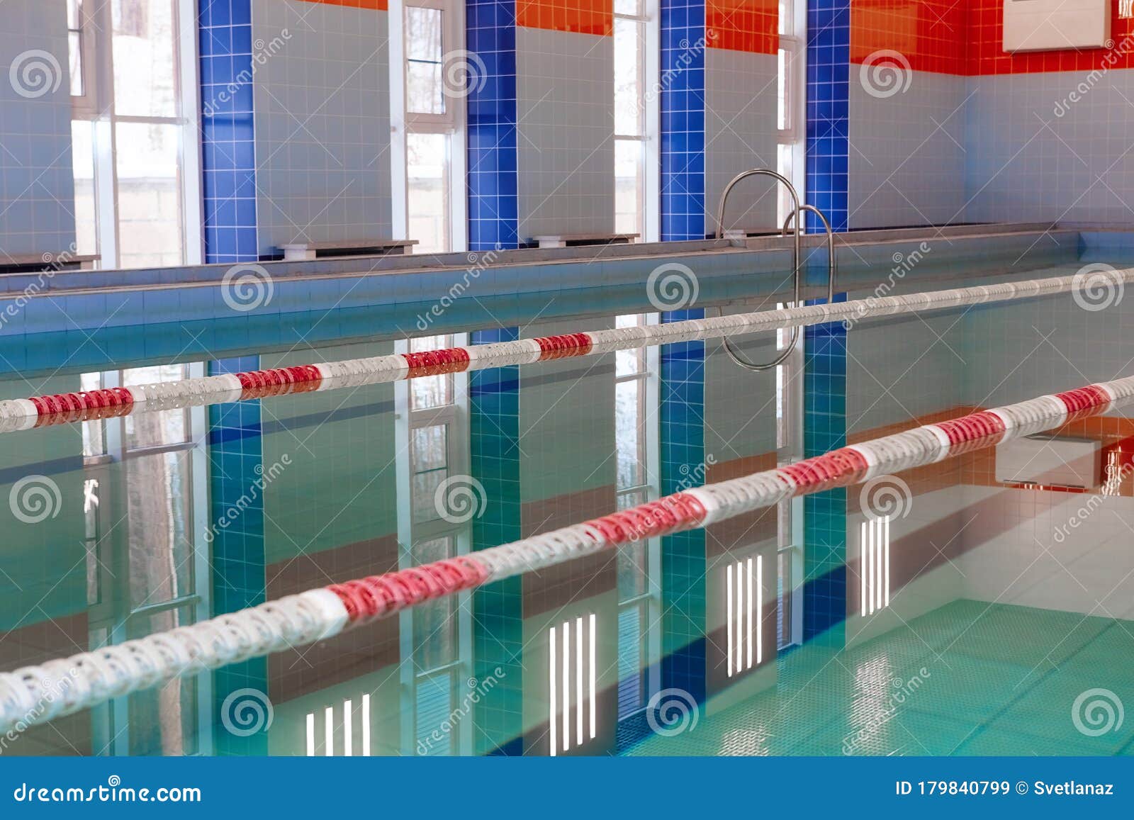Swimming Pool. Empty Tracks of a Sports Swimming Pool Stock Image ...