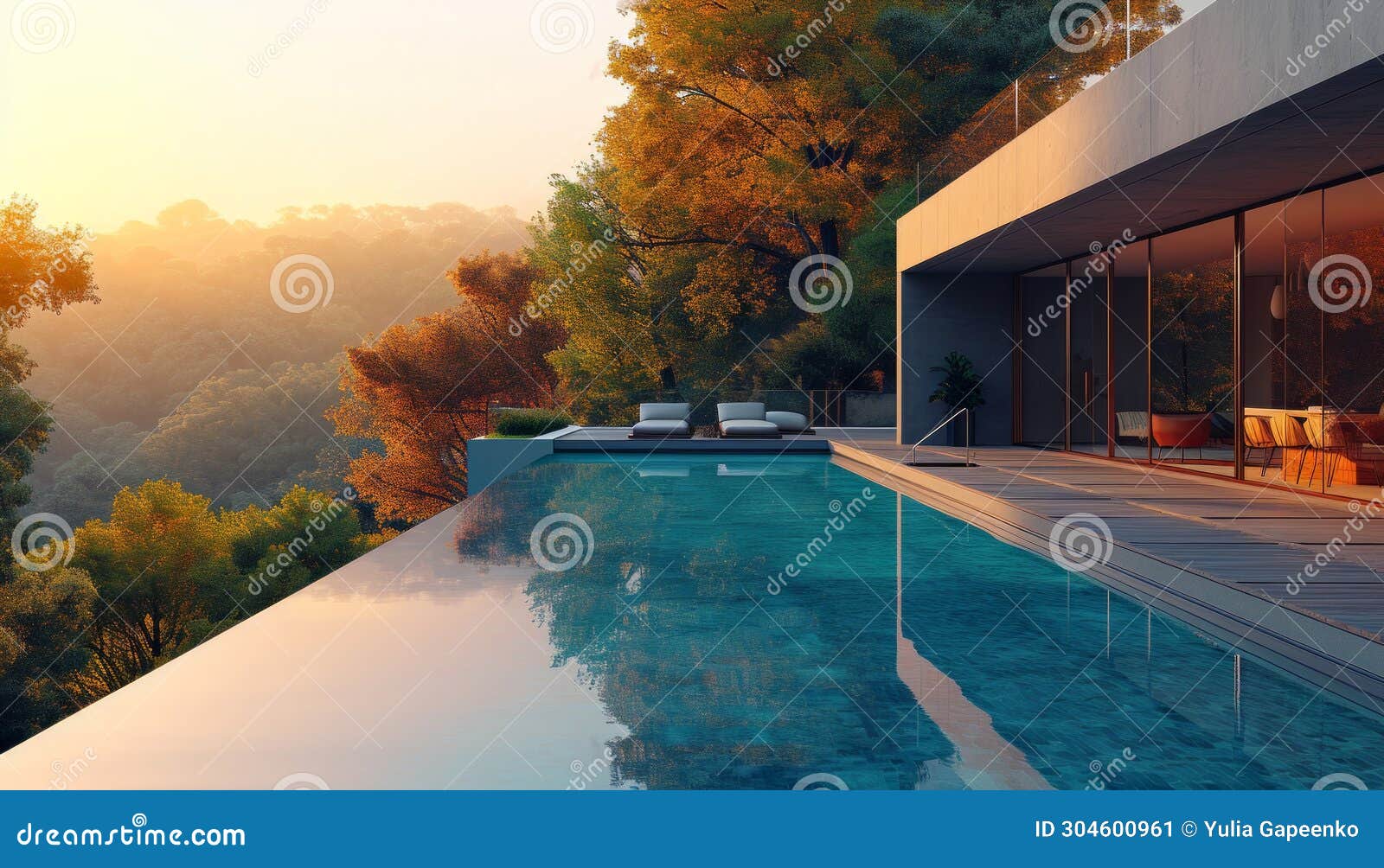A Swimming Pool of an Estate and Deck Stock Image - Image of holiday ...