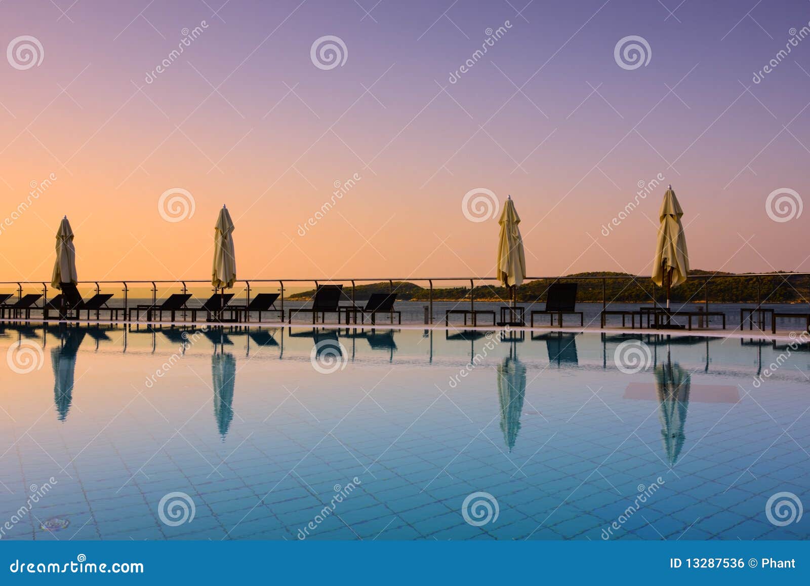 Swimming Pool in the Evening Stock Photo - Image of blue, pool: 13287536