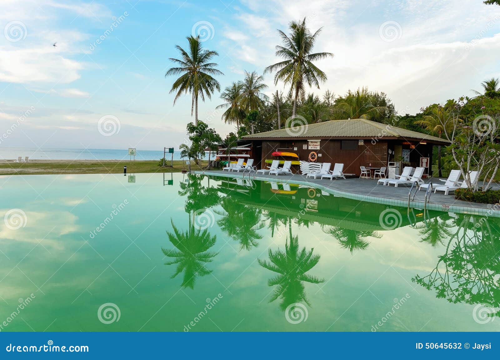 Swimming Pool Evening Reflections Stock Photo - Image of sunrise ...