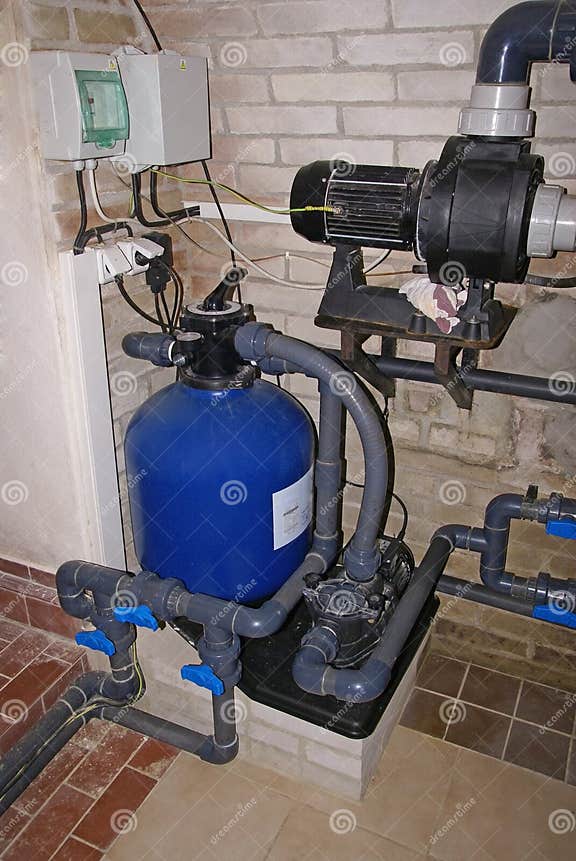 Swimming Pool Filtration System Stock Photo - Image of pool, machine ...