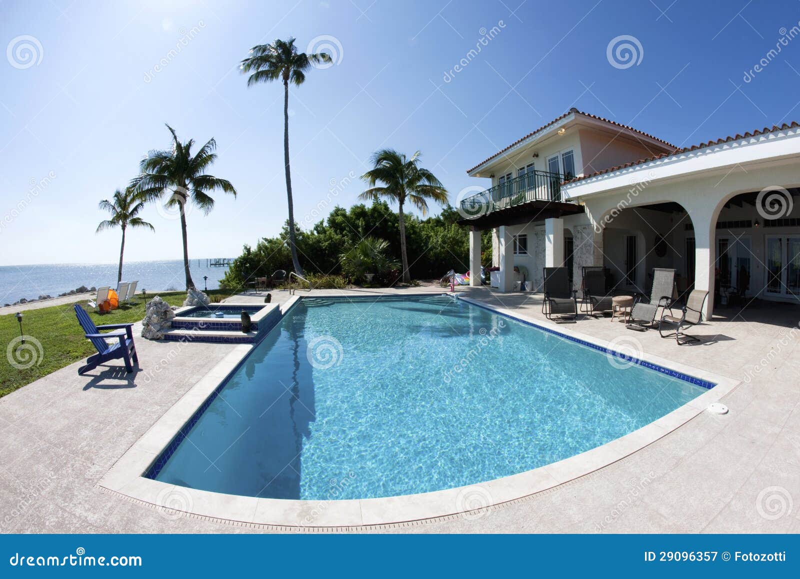 Swimming Pool in the Florida Stock Image - Image of architecture ...