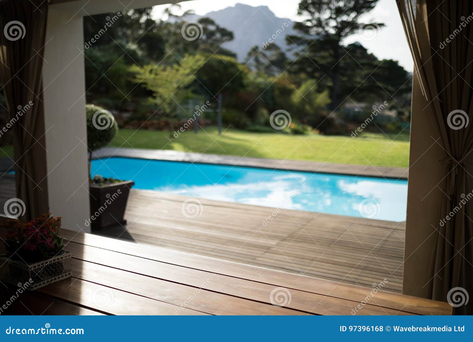 Swimming Pool in the Front Yard of House Stock Photo - Image of ...
