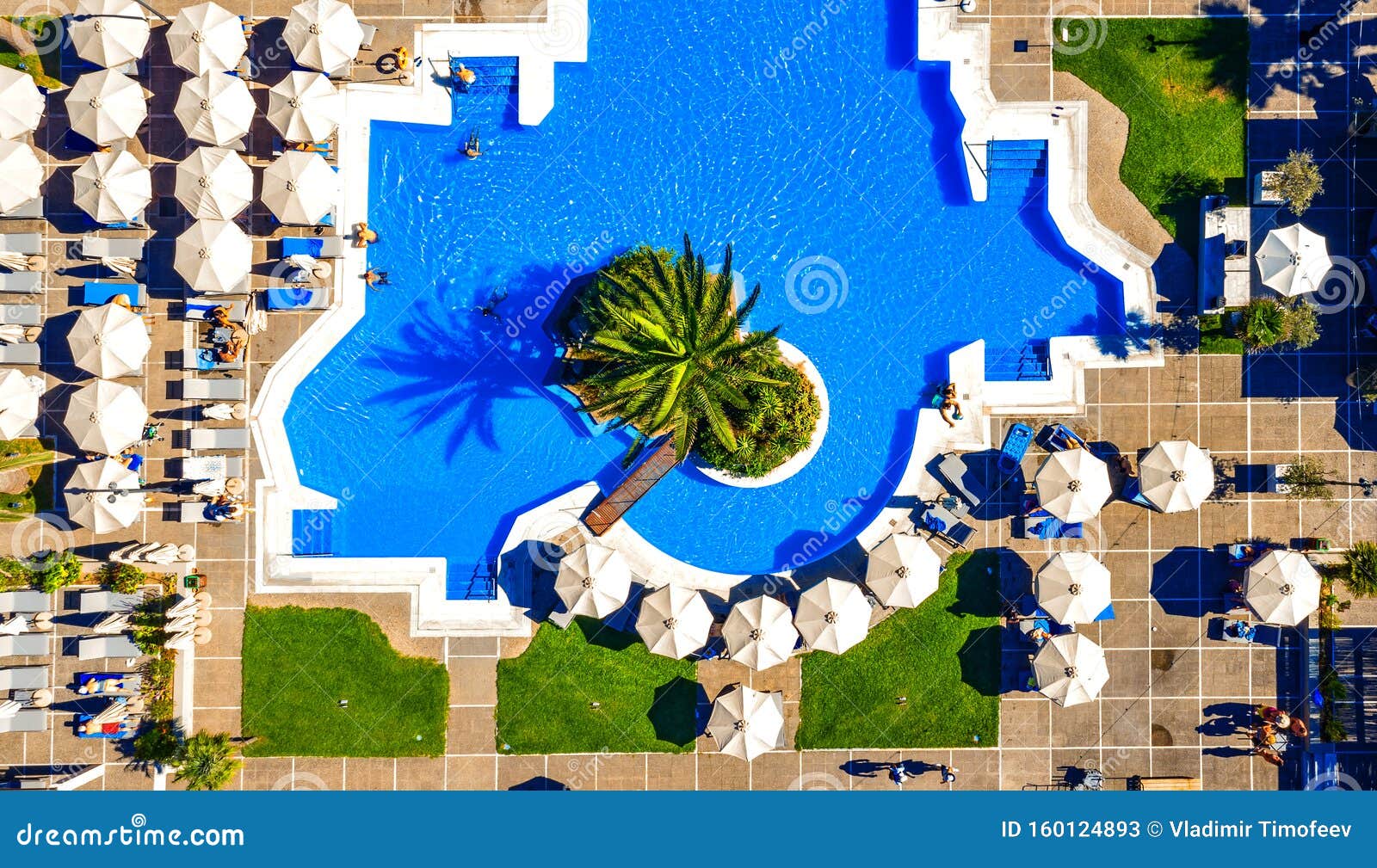 Swimming Pool Full of People Having Fun, View from Above. Stock Image ...