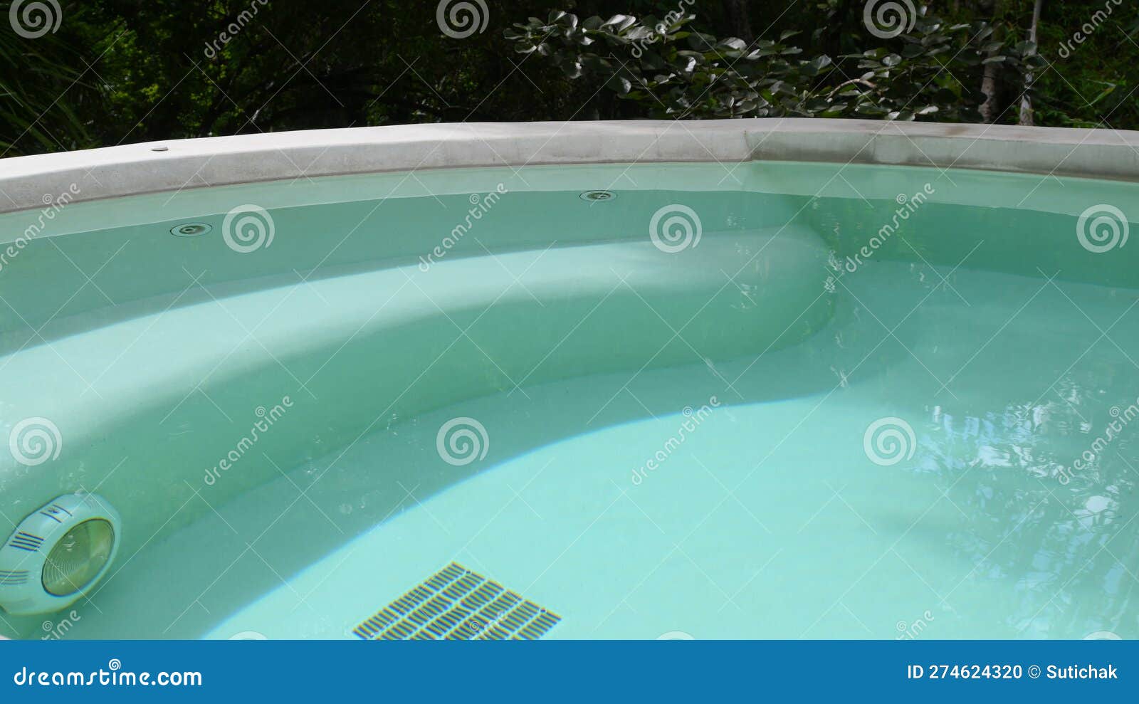 Close Up Circle Swimming Pool in the Garden Stock Photo - Image of ...