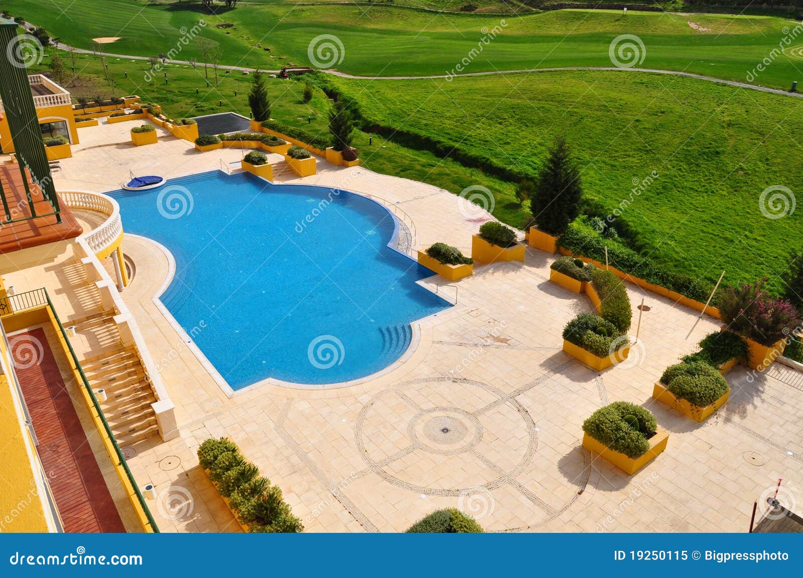 Swimming Pool on Golf Course Stock Image - Image of cool, portugal ...