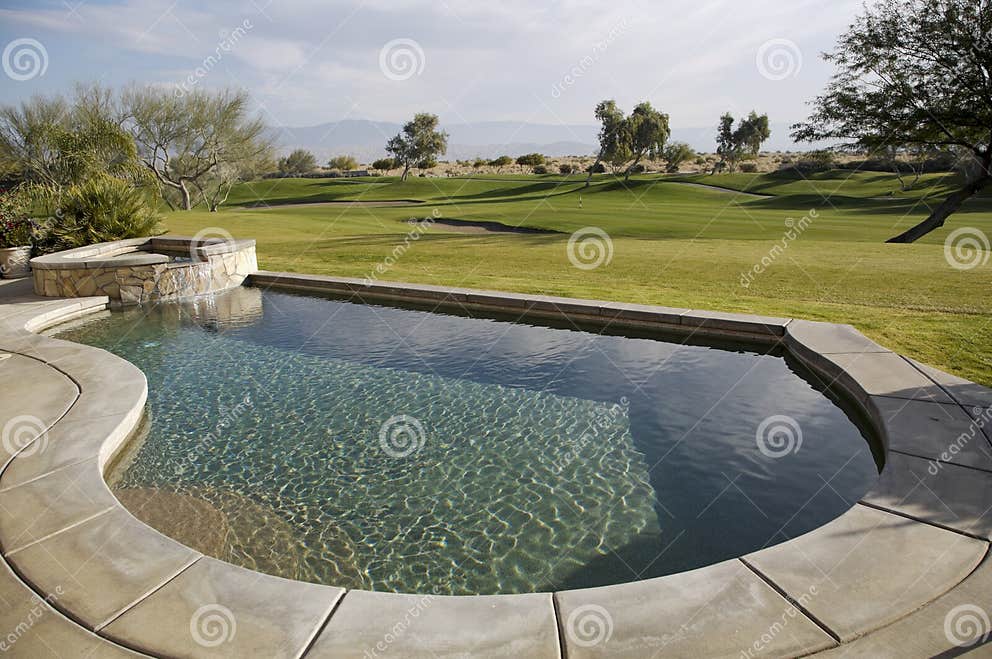 Swimming Pool on the Golf Course Stock Image - Image of swimming ...