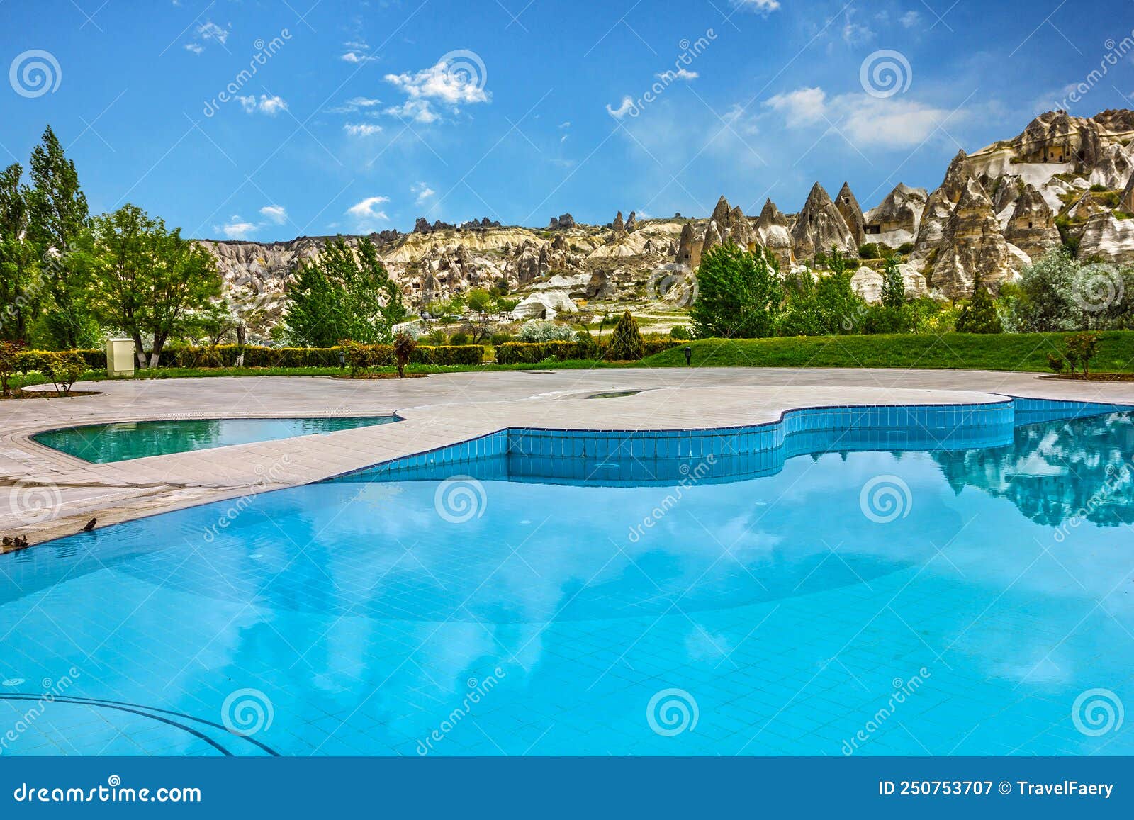 Swimming Pool, Goreme, Cappadocia, Turkey Stock Image - Image of ...