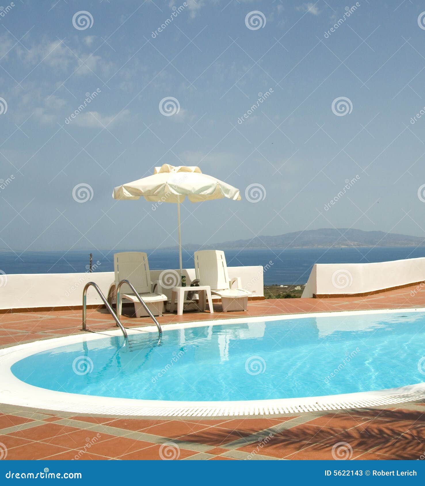 Swimming Pool Greek Islands Santorini Stock Image - Image of rhodes ...