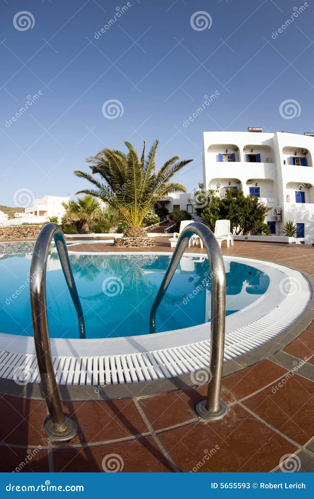 Swimming Pool Greek Islands Santorini Stock Image - Image of santorini ...