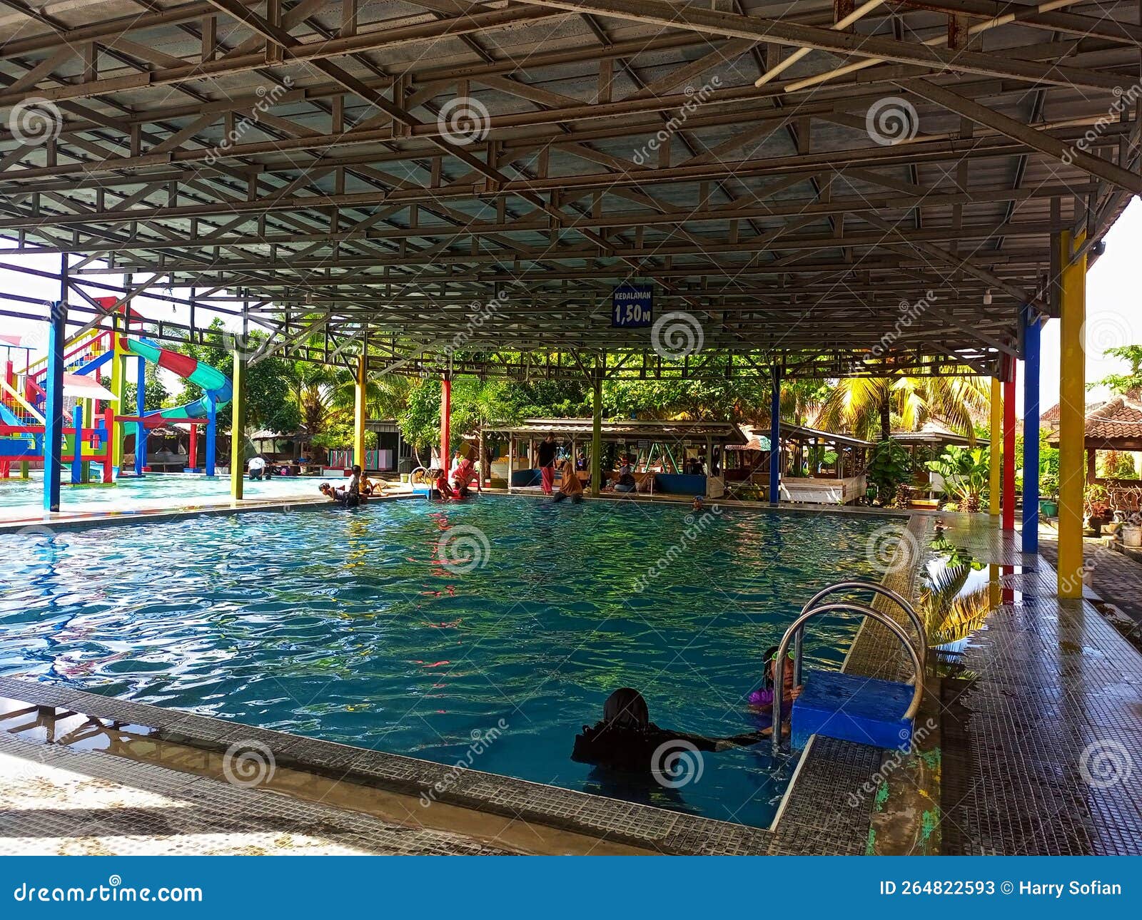 Swimming pool editorial stock photo. Image of walkway - 264822593