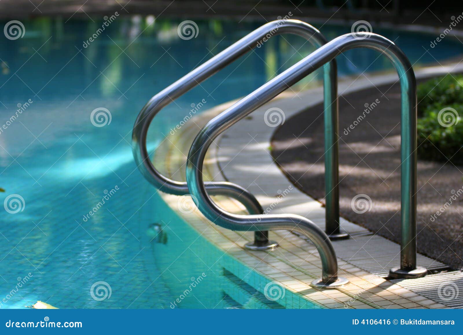 Swimming pool handrail stock photo. Image of water, bank - 4106416